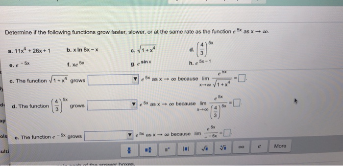 Solved Determine if the following functions grow faster, | Chegg.com