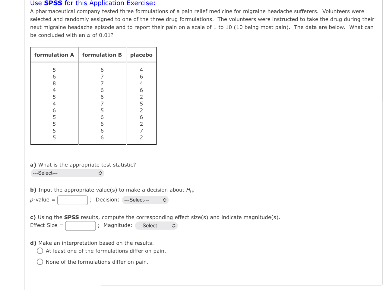 Solved Use SPSS for this Application Exercise: A | Chegg.com