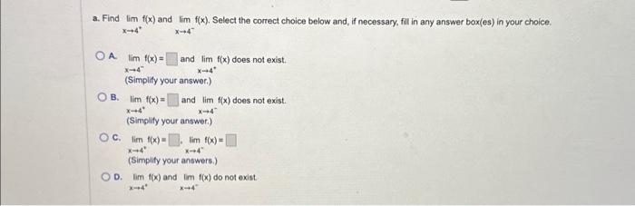 Solved 5-x, x 4. Complete parts a through d below. | Chegg.com
