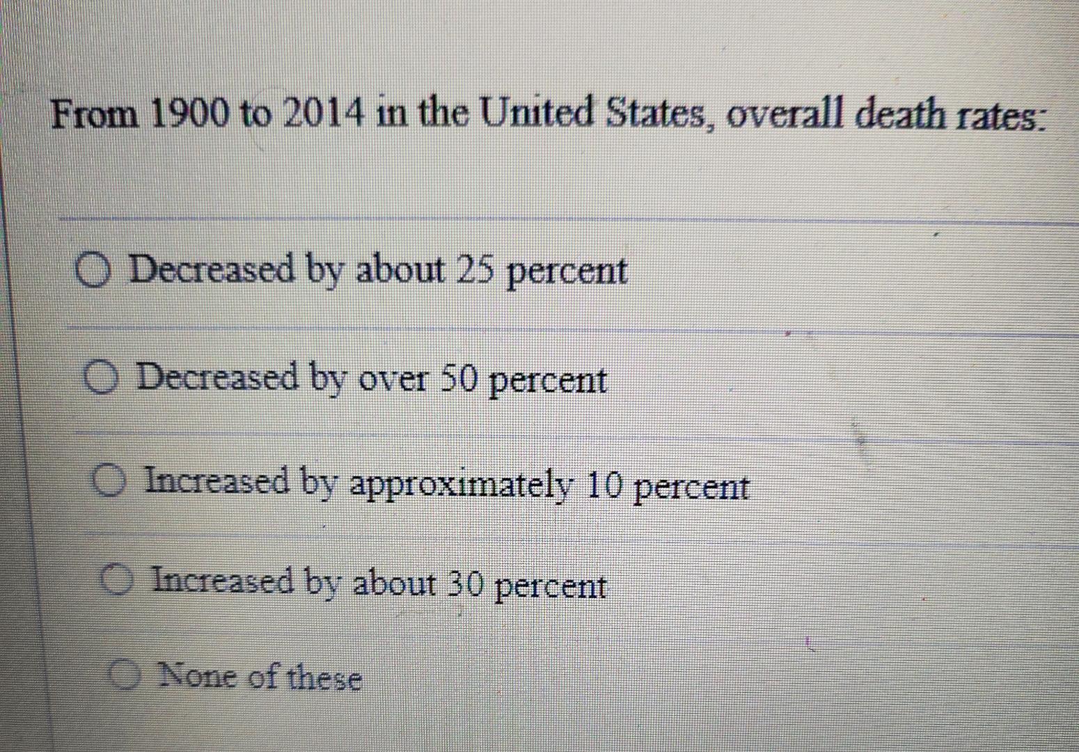 Solved From 1900 to 2014 in The United States Overall Chegg