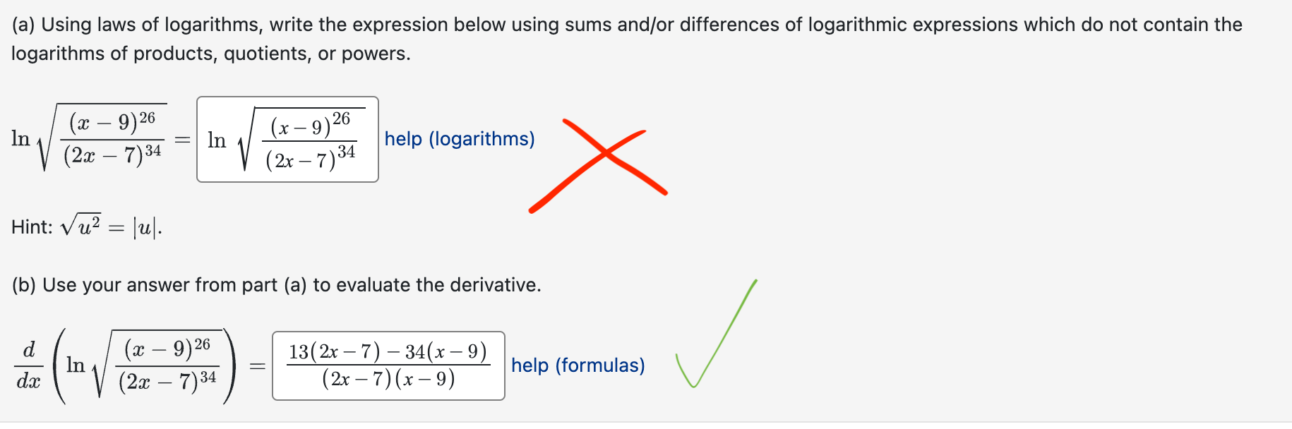 Solved (a) ﻿Using laws of logarithms, write the expression | Chegg.com