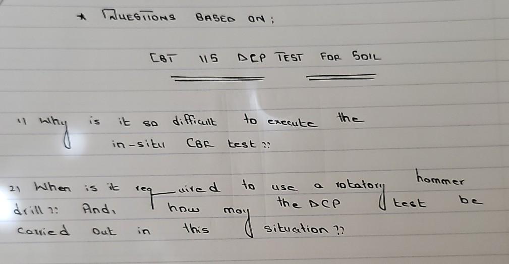 Solved TUESTIONS BASED ON; [BT 115 DEP TEST FOR SOIL is it | Chegg.com
