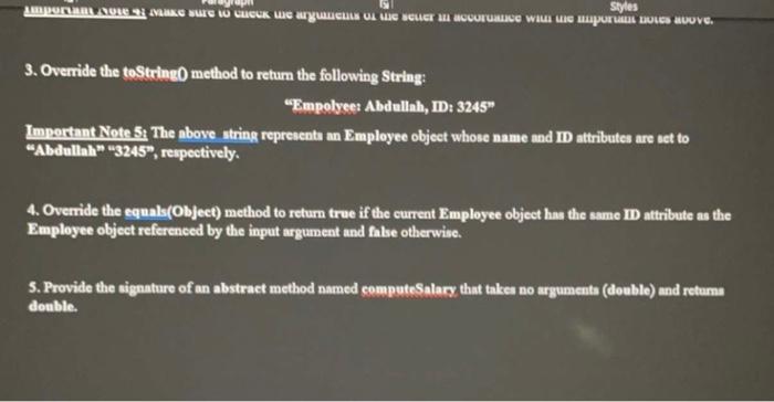 Solved Question 1: Define an abstract class named Employee | Chegg.com
