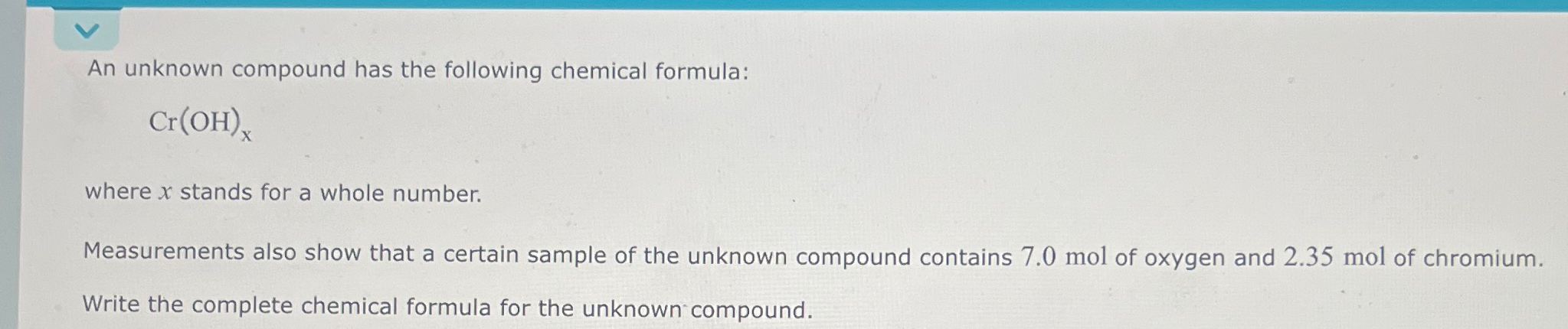Solved An unknown compound has the following chemical | Chegg.com