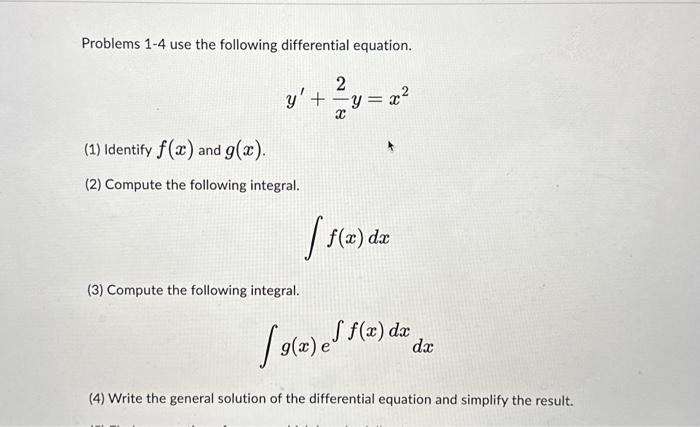 Solved Problems 1-4 use the following differential equation. | Chegg.com