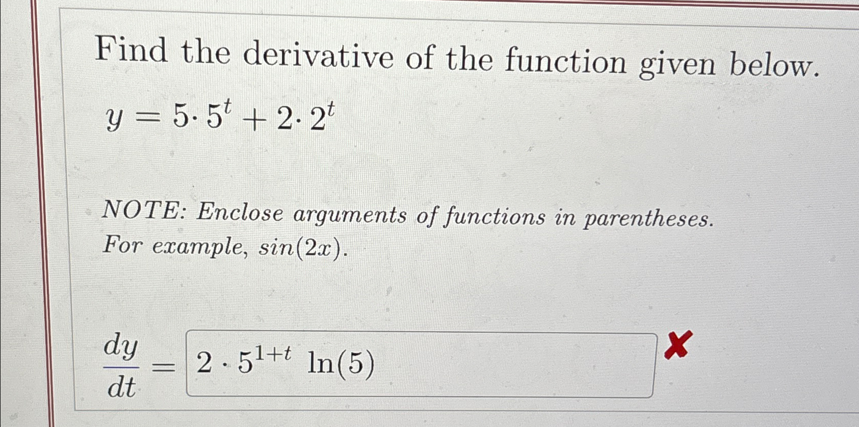 Solved Find the derivative of the function given | Chegg.com