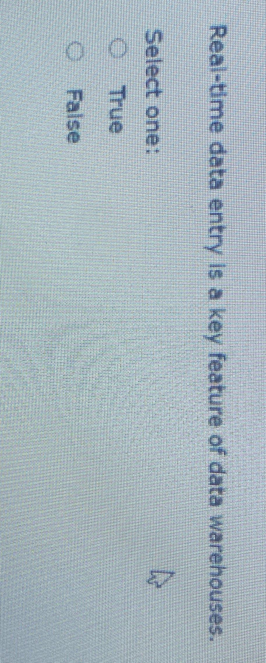 Solved Real-time data entry is a key feature of data | Chegg.com