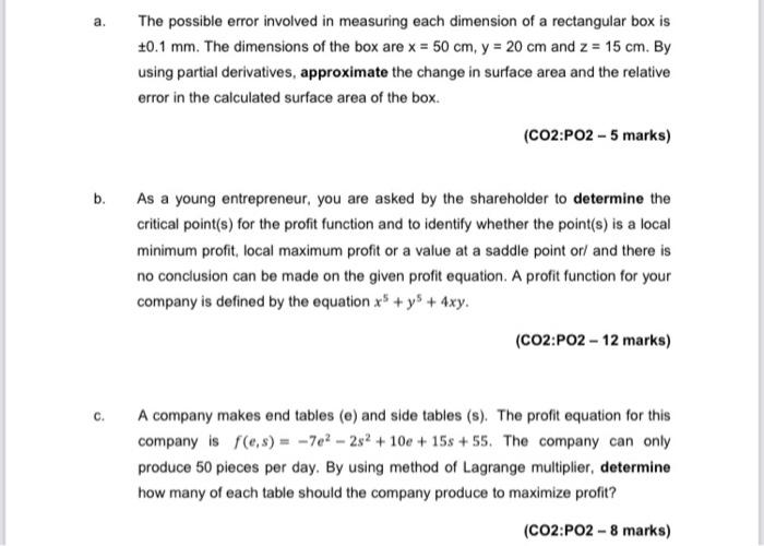 Solved The possible error involved in measuring each | Chegg.com