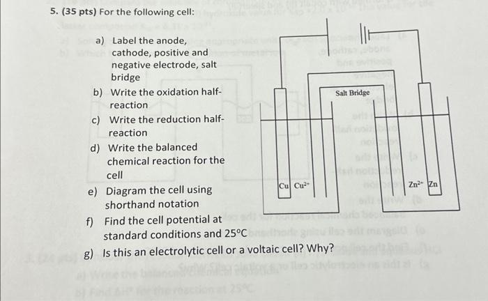 Solved a) Label the anode, cathode, positive and negative | Chegg.com