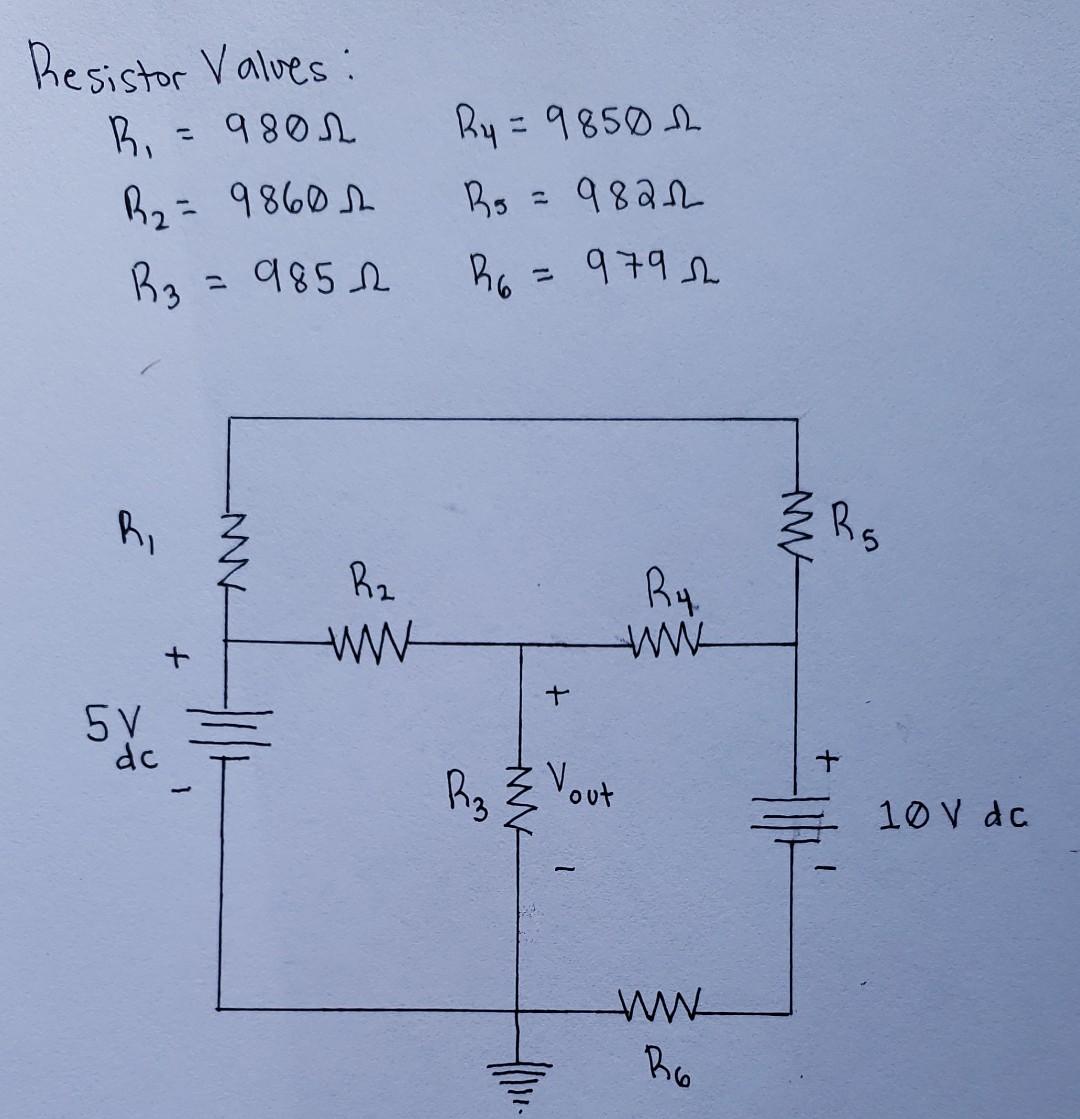 Solved Compute theoretical voltage for Vout using Thevenin | Chegg.com