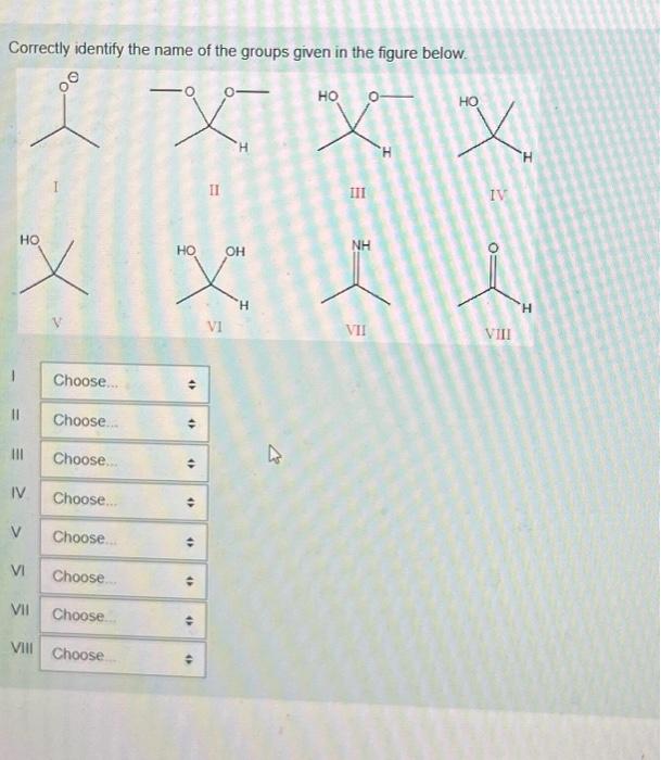 Solved Correctly identify the name of the groups given in | Chegg.com
