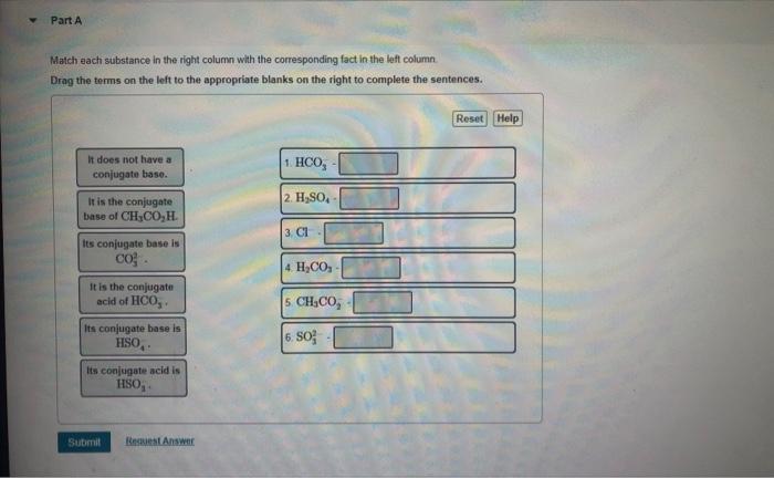 Solved Match each substance in the right column with the | Chegg.com