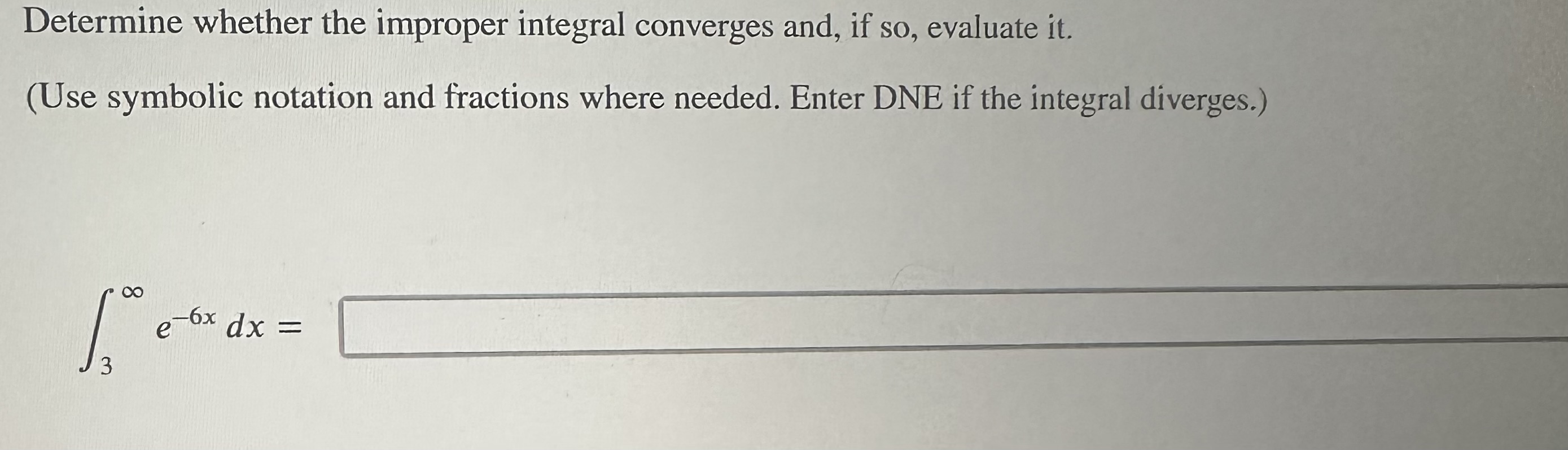 Solved Determine whether the improper integral converges | Chegg.com