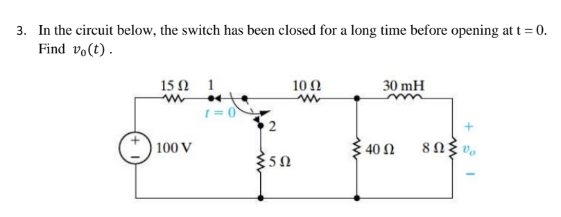 Solved In the circuit below, the switch has been closed for | Chegg.com