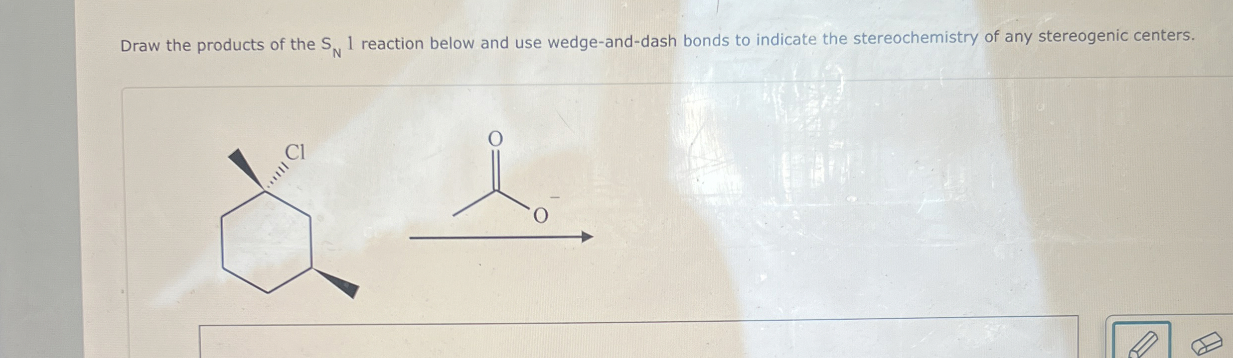 Solved Draw the products of the SN1 ﻿reaction below and use | Chegg.com