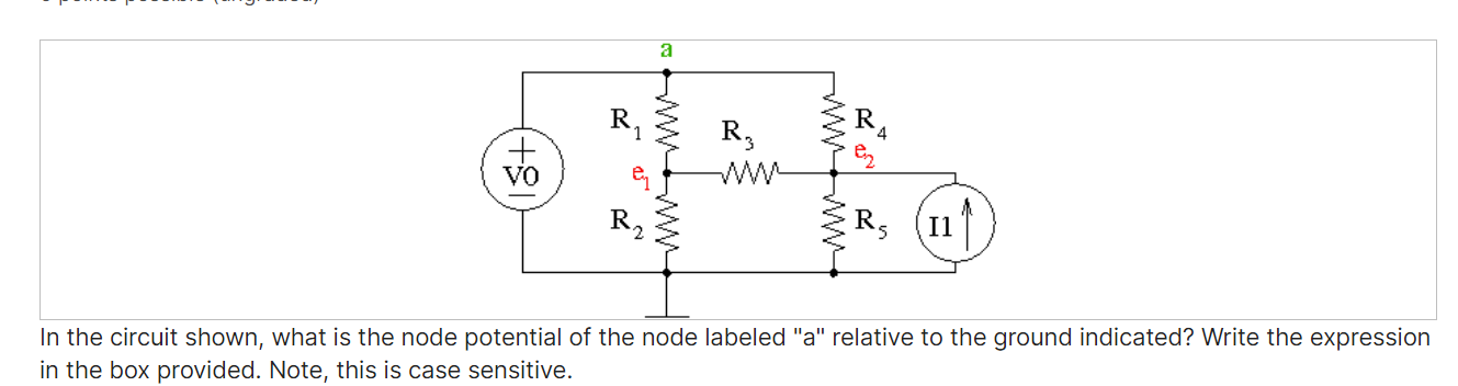 Solved In the circuit shown, what is the node potential of | Chegg.com