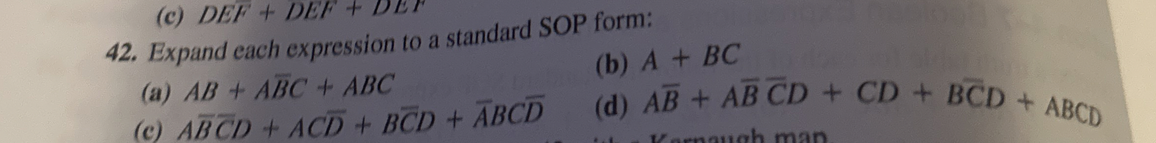 Solved Expand each expression to a standard SOP | Chegg.com