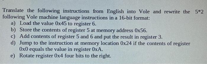 Solved Translate the following instructions from English | Chegg.com