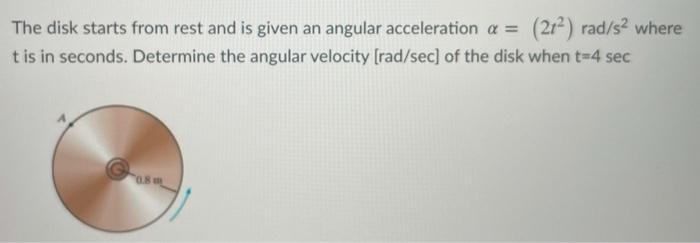 Solved The disk starts from rest and is given an angular | Chegg.com