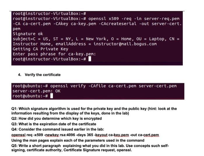 Solved [Lab 5.1] Certificate generation This lab shows an | Chegg.com