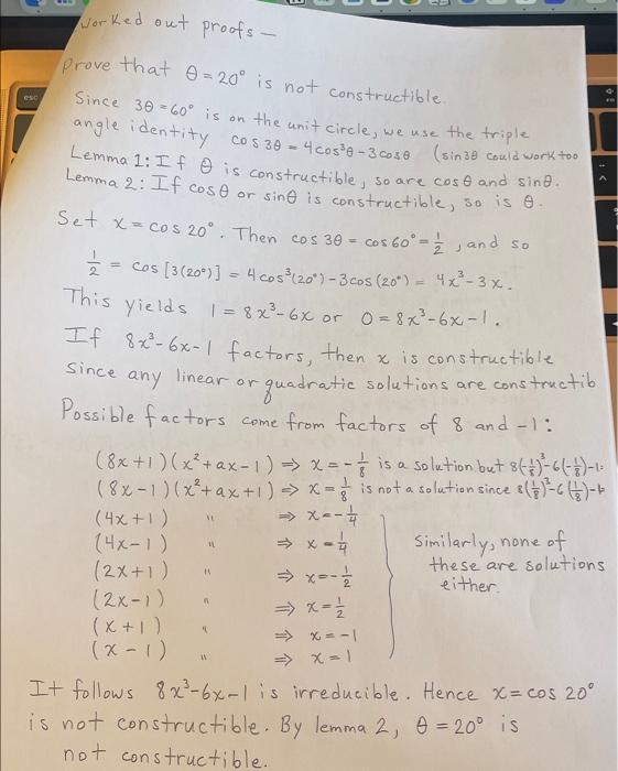 1) Write the definition of a constructible number. a | Chegg.com