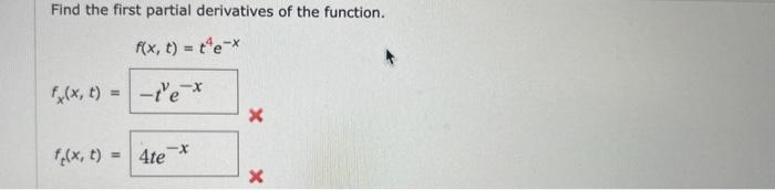 Solved Find the first partial derivatives of the function. | Chegg.com