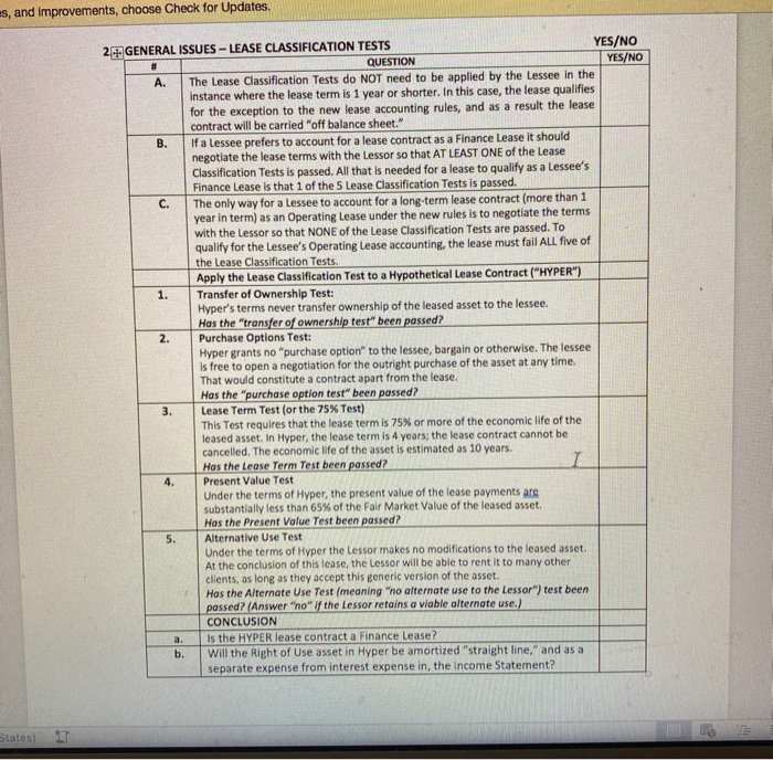 Solved es, and improvements, choose Check for Updates. 24. | Chegg.com