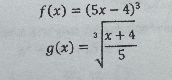 Solved show that the two functions are inverses using | Chegg.com