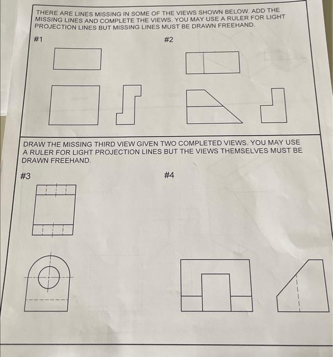 Solved THERE ARE LINES MISSING IN SOME OF THE VIEWS SHOWN | Chegg.com