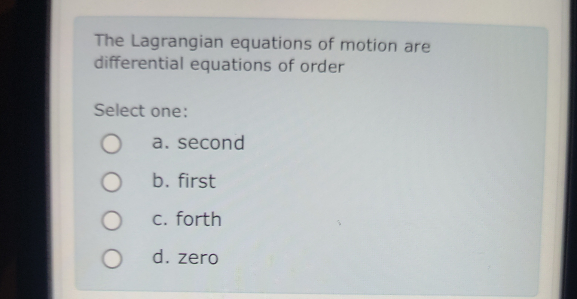 Solved The Lagrangian Equations Of Motion Are Differential