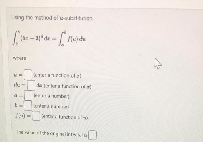 Solved Using the method of u-substitution, | Chegg.com