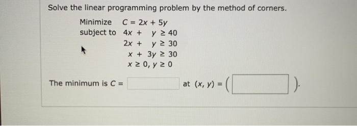 Solved Solve the linear programming problem by the method of | Chegg.com