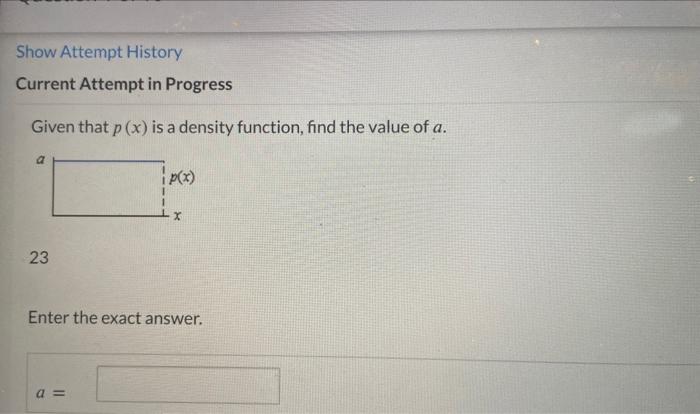 Solved Given that p(x) is a density function, find the value | Chegg.com