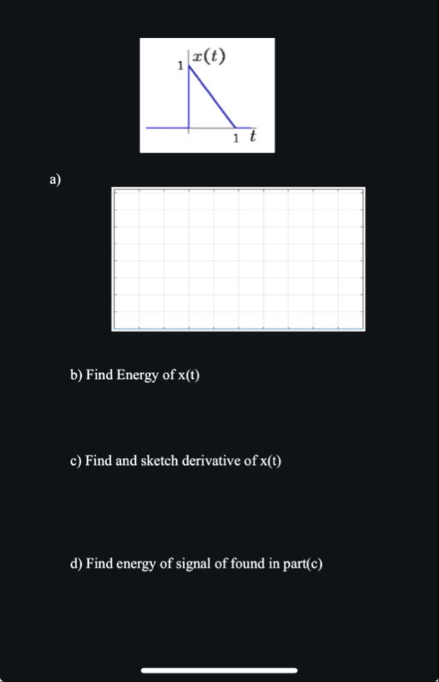 Solved a)b) ﻿Find Energy of x(t)c) ﻿Find and sketch | Chegg.com