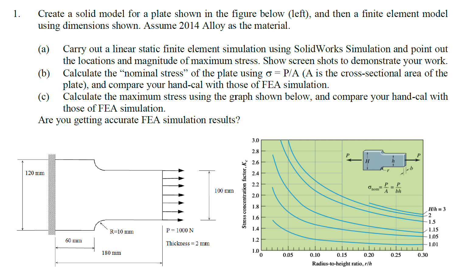 Solved 1. ﻿Create a solid model for a plate shown in the | Chegg.com