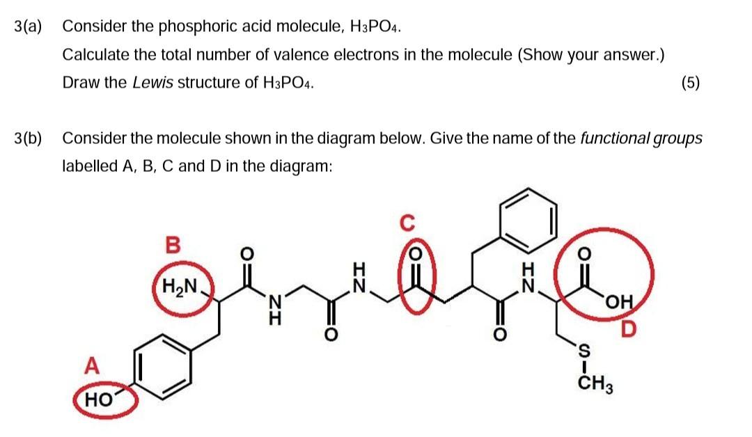 Solved 3(a) Consider the phosphoric acid molecule, H3PO4. | Chegg.com