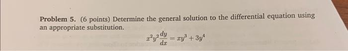 Solved Problem 5. ( 6 points) Determine the general solution | Chegg.com