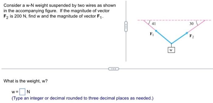 Solved Consider a w−N weight suspended by two wires as shown | Chegg.com