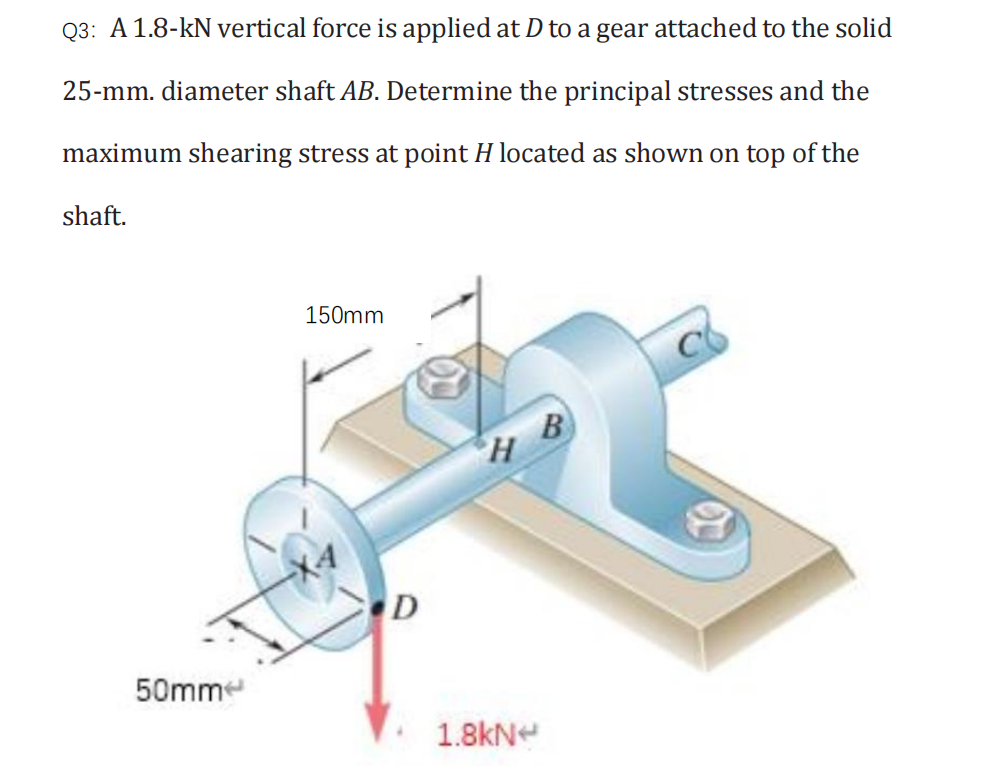 Solved Q3: A 1.8-kN vertical force is applied at D ﻿to a | Chegg.com
