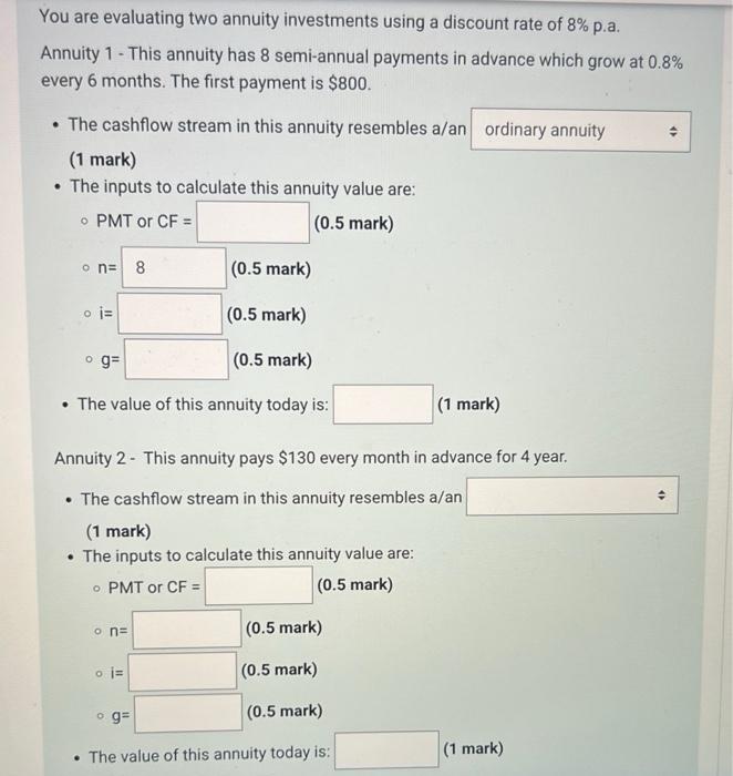 Solved ou are evaluating two annuity investments using a | Chegg.com
