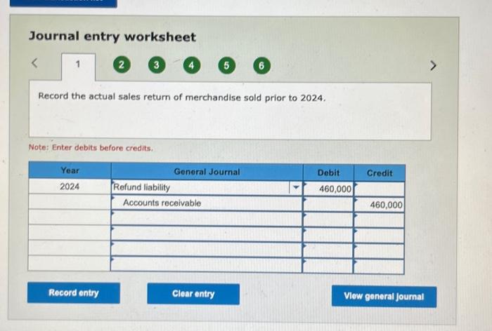Journal entry worksheet 1 2 3 Record the year-end | Chegg.com