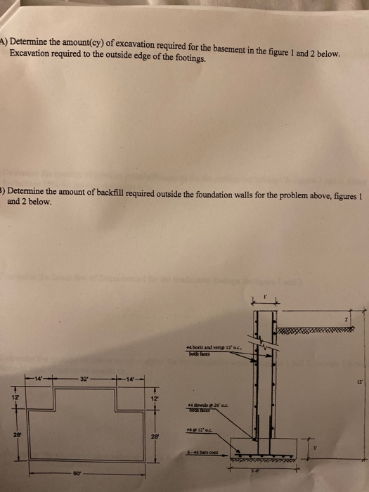 Solved A) Determine the amount(cy) of excavation required | Chegg.com