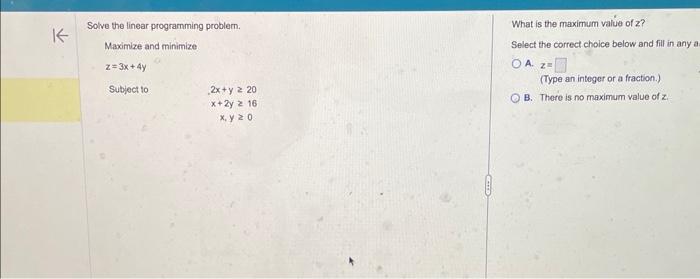 Solved Solve the linear programming problem. What is the | Chegg.com
