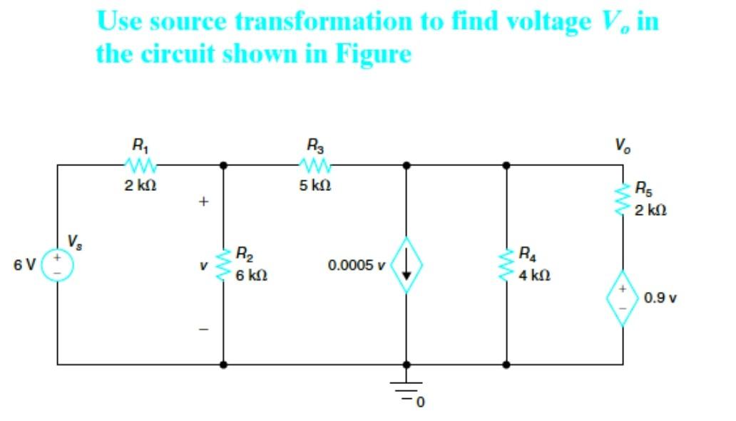Solved Use source transformation to find voltage Vo in the | Chegg.com