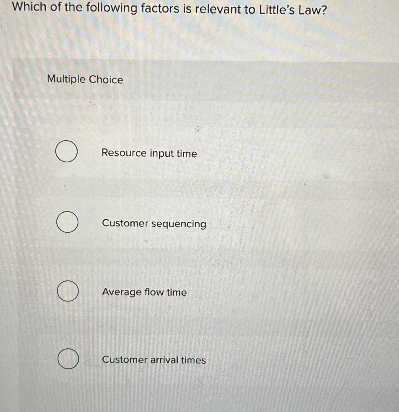 Solved Which of the following factors is relevant to | Chegg.com
