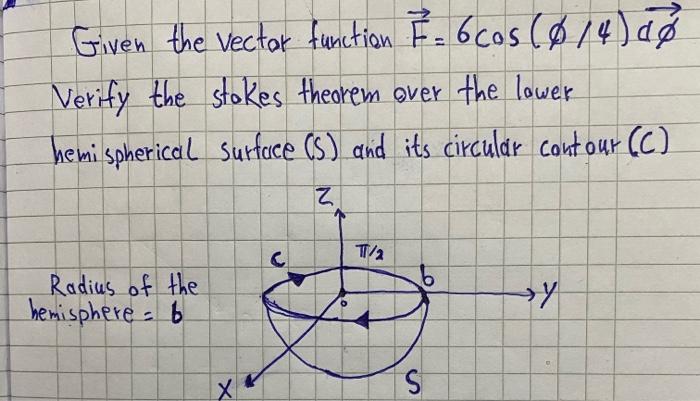 Solved Given the vector function - 6cos (014) ag Verify the | Chegg.com