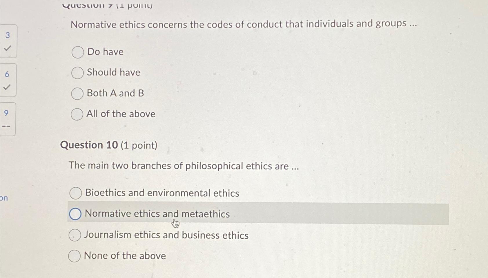 Solved Normative ethics concerns the codes of conduct that | Chegg.com