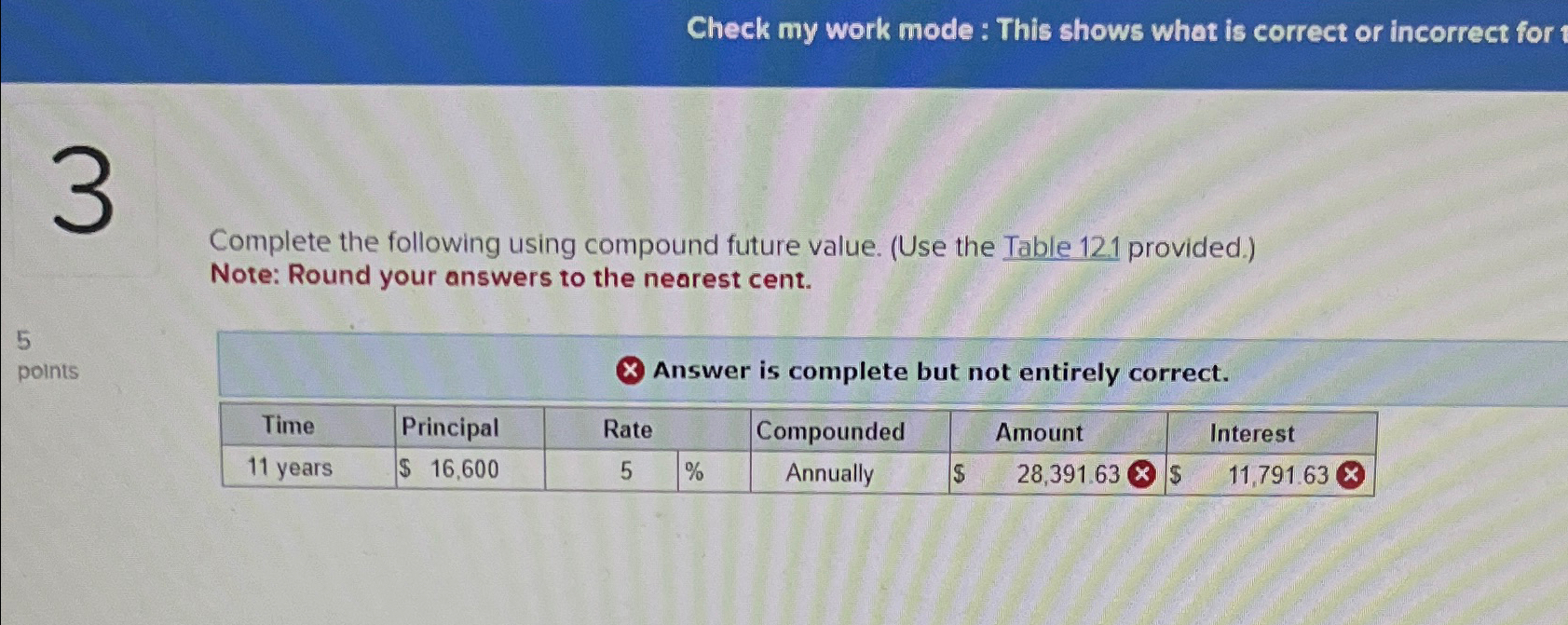 Solved Check my work mode: This shows what is correct or | Chegg.com