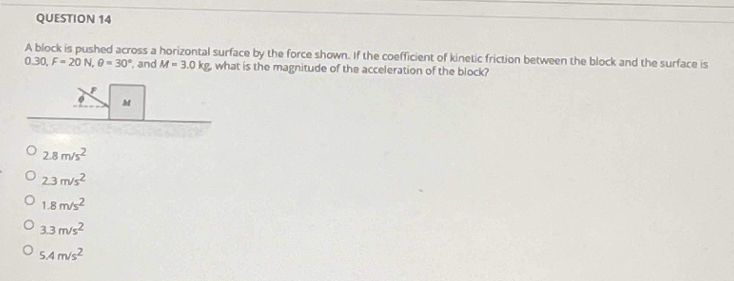 Solved QUESTION 14A block is pushed across a horizontal | Chegg.com