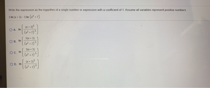 Solved Write the expression as the logarithm of a single | Chegg.com